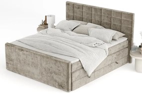 Světle hnědá boxspring postel s úložným prostorem 200x200 cm Ava – Maison de Rêve