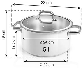 Kastrol DELIGHT s poklicí ø 24 cm, 5,0 l