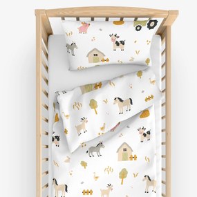 Goldea dětské bavlněné povlečení do postýlky - život na farmě 90 x 120 a 40 x 60 cm