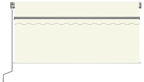vidaXL Marketos Ručně zatahovací markýza s roletou a LED 3 x 2,5 m krémová