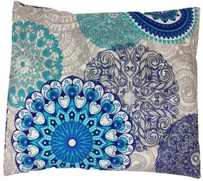S radostí - vlastní výroba Pohankový polštářek tyrkysová mandala Atlantida Velikost: 40 x 50 cm