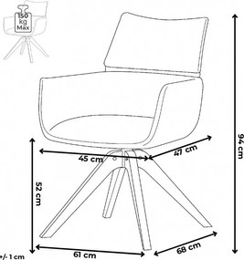 Sada jídelních židlí s vratným mechanismem HC-X1128 LAN2, manšestr, 2 ks