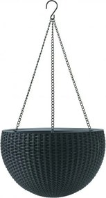 Keter Závěsný květináč Sphere antracit, pr. 35 cm