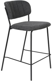 OnaDnes -20% White Label Šedá látková barová židle WLL Jolien 65 cm