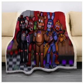 Plyšová deka s 3D potiskem Five Nights at Freddys Variace: 28, Velikost: 130 x 150 cm