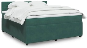Box spring postel s matrací tmavě zelená 180x200 cm samet 3290109