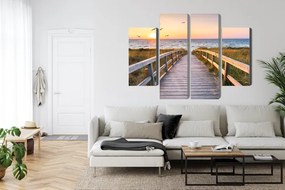Vícedílný obraz North Sea Pier 3D Nedostatek Nedostatek Přírodní plátno 120x90