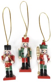 Závěsná vánoční dekorace NUTCRACKER louskáček 867922 (3 ks)