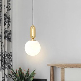 Toolight, Kovová stropní lampa skleněná APP474-1CP, zlatá, OSW-00606