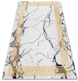 Dywany Luszczow Kusový koberec ANDRE pratelný 1126 Mramor, řecký protiskluz, bílá / zlato Rozměr koberce: 80 x 150 cm
