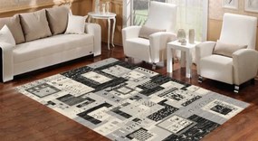 Kusový koberec SARI K202A šedý černý Rozměr: 80x150 cm