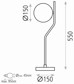 ACB Iluminacion Stolní lampa MAUI , v. 55 cm Barva: Černá