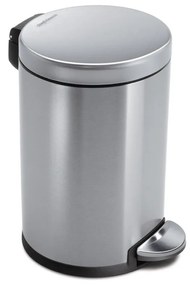 Pedálový odpadkový koš Simplehuman – 4,5 l, kulatý, matná ocel, FPP