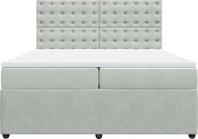 Box spring postel s matrací světle šedá 200x200 cm samet 3292442