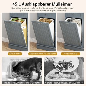 Costway Kuchyňská skříňka na 45 L odpadkový koš s 2 zásuvkami a nastavitelnými