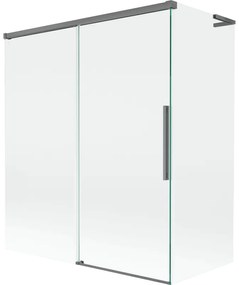 Mexen Rox L vanová zástěna 2-křídlová posuvná 140 + 70 x 150 cm, transparentní, gun metal - 8C9L-140-070-95-00
