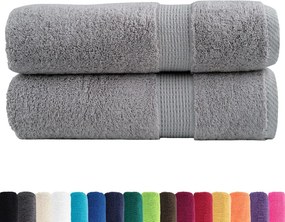 Prémiové ručníky do sprchy SOLUND 2 ks šedé 70x140 cm 600 g/m² 137308