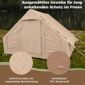 Costway Nafukovací stan pro 4-6 osob velký s 4 síťovanými okny 2 dveřmi