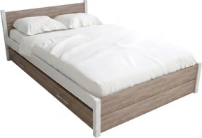 EB Postel z masivu IRIS DOUBLE - 120×200 cm Bílá/DUB LANÝŽ