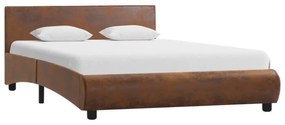 Rám postele hnědý umělá kůže 120 x 200 cm,  285476 HangarStore.cz