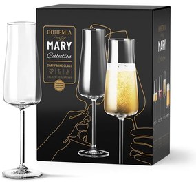 BOHEMIA PRESTIGE MARY SKLENICE NA ŠAMPAŇSKÉ 210ML SADA 6KS