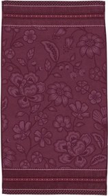 Pip Studio ručníky z bavlněného froté Jasmine Jacquard, tmavě růžové (Luxusní ručníky z bavlněného froté v designu Jasmine Jacquard v tmavě růžové)
