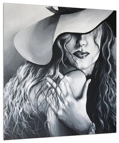 Obraz ženy v klobouku (40x40 cm)