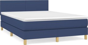 Box spring postel s matrací modrá 140x200 cm textil 3140463