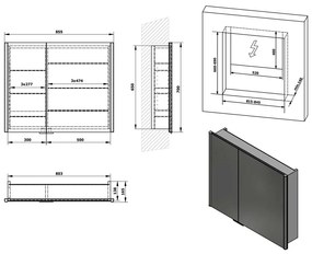 Šedá koupelnová skříňka 85,5x70 cm Integra – Sapho
