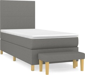 Box spring postel s matrací tmavě šedá 100 x 200 cm textil 3136974