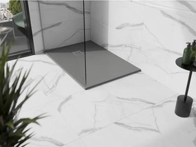Mexen Stone+, obdélníková vanička z minerálního kompozitu 110 x 80 cm, šedá-betonová, 44618011