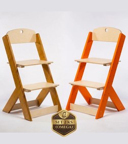 Lucas Wood Style - rostoucí židle OMEGA III zvýhodněný set 2 ks - buk +  oranžová