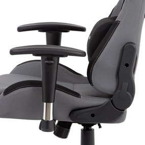 Kancelářská židle houpací mech., plast. kříž, šedá + černá látka – opěrák 90°–180° Šedá
