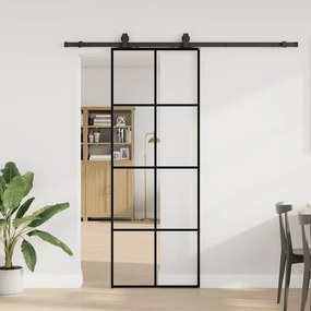 Posuvné dveře se sadou kování černé 76x205 cm ESG Glass 3375862