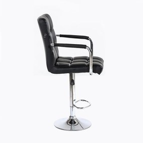 LuxuryForm Barová židle VERONA na stříbrné kulaté podstavě - černá