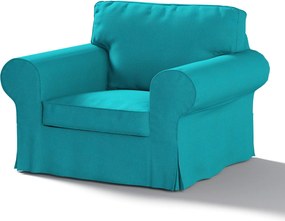 Potah na křeslo IKEA Ektorp barva modrá látka pletený vzor