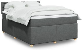 Box spring postel s matrací tmavě šedá 160x200 cm textil 3289046
