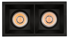 ACB Iluminacion Zapuštěné LED bodové svítidlo MOVE, š. 16 cm, 2x12W, CRI90 Barva: Černá, Teplota světla: 2700K - extra teplá bílá, Stmívání: DALI/PUSH