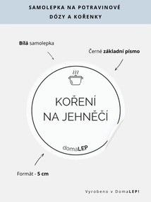 Samolepka na kořenky NOVÉ KOŘENÍ bílá 5 cm základní písmo