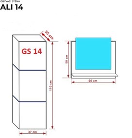 Ral Koupelnová stěna ALI 11 - Černý lesk