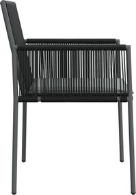 Zahradní židle s poduškami 4 ks černé 54x60,5x83,5 cm polyratan 3187091