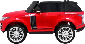 Ramiz Range Rover HSE lakované dětské auto pro 2 děti červené SUV + ovladač na dálkové ovládání + audio panel