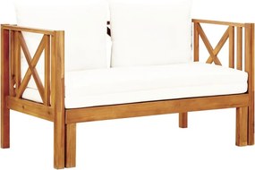 2místná zahradní lavice s poduškami 122 cm masivní akácie 310307