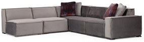 Designová rohová sedačka Valtina II šedá - levá