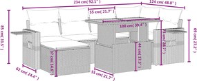 7dílná zahradní sedací souprava s poduškami béžová polyratan 3275704