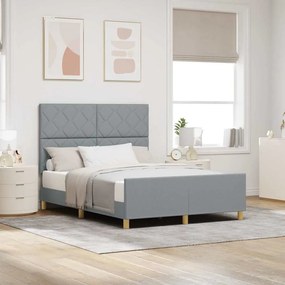 Rám postele s čelo Světle šedá 140 x 190 cm textil 3344802