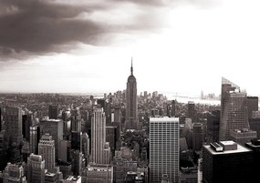 Postershop Fototapeta vliesová: Manhattan (Černobílá) - 184x254 cm