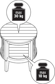 Tchibo - Zahradní odkládací stolek s odnímatelnou deskou - barva: hnědá