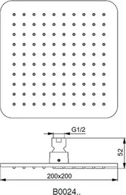 Ideal Standard Idealrain Cube - Hlavová sprcha 20x20 cm |černá