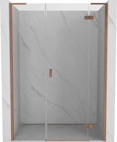 Mexen Mist-H L, 1-křídlé sprchové dveře pravé 160 cm, čiré sklo, měděný matný profil, 8A5L-160-001-65-00-P